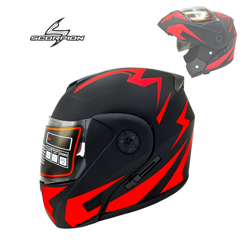 Scorpion Flip-Up Helmet | Dual Visor Matt Finish ABS Plastic