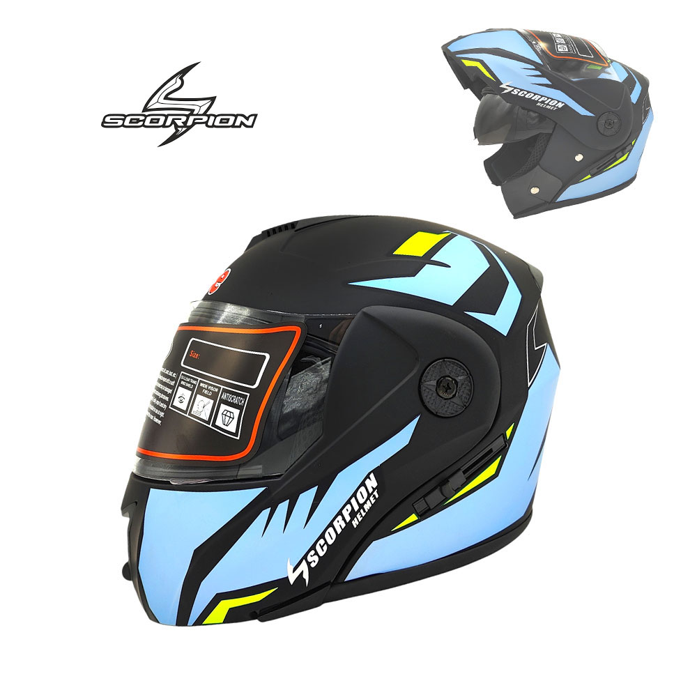 Scorpion Flip-Up Helmet | Dual Visor Matt Finish ABS Plastic